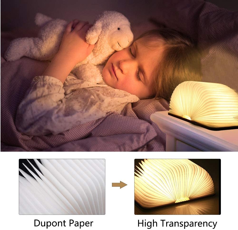 LED Book Light Wooden Folding Lamp | Desk & Night Light