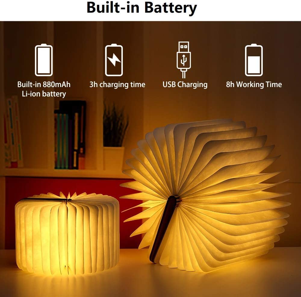 LED Book Light Wooden Folding Lamp | Desk & Night Light