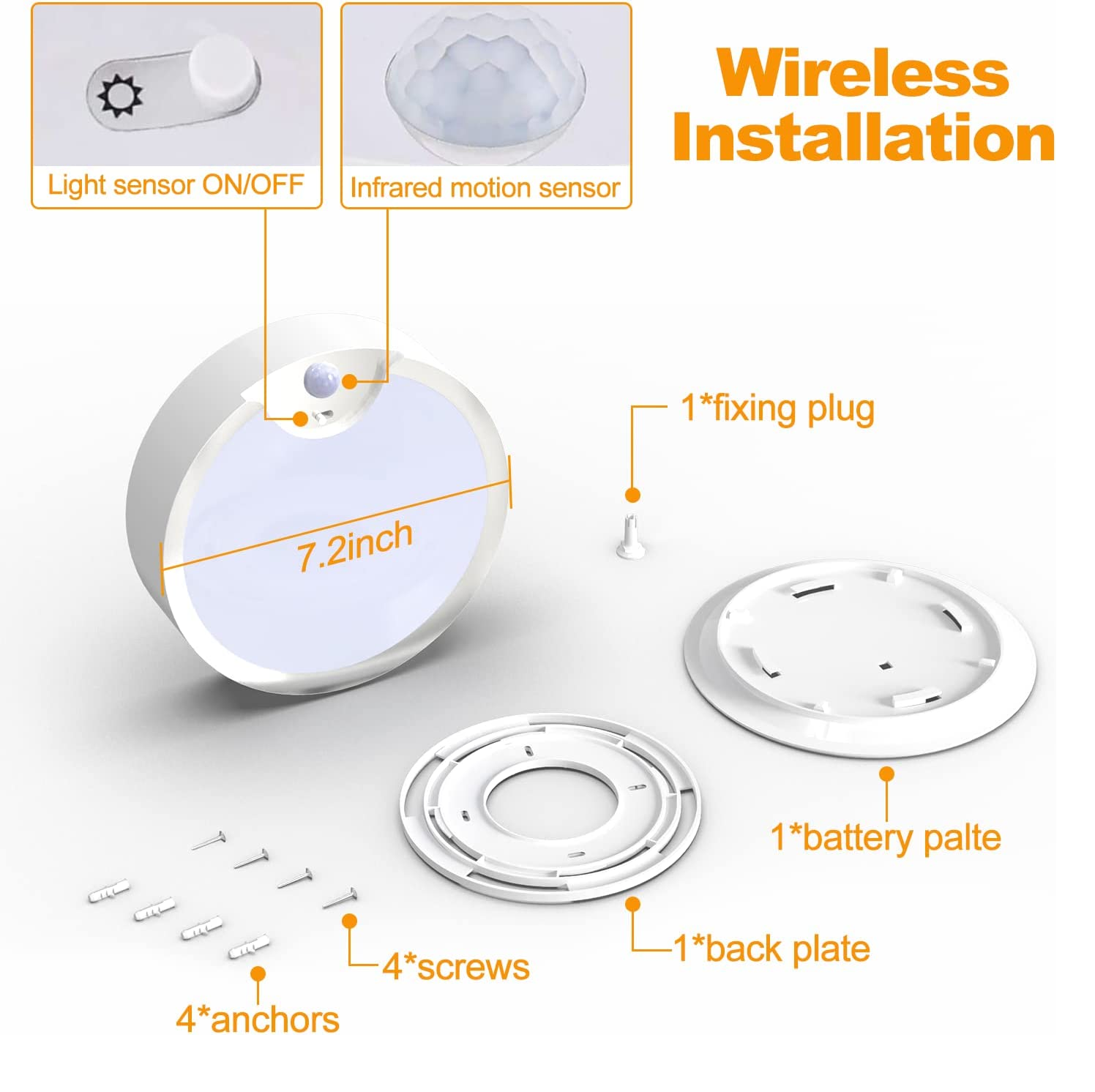 Motion Sensor Ceiling Lights Indoor - Battery Operated Ceiling Light