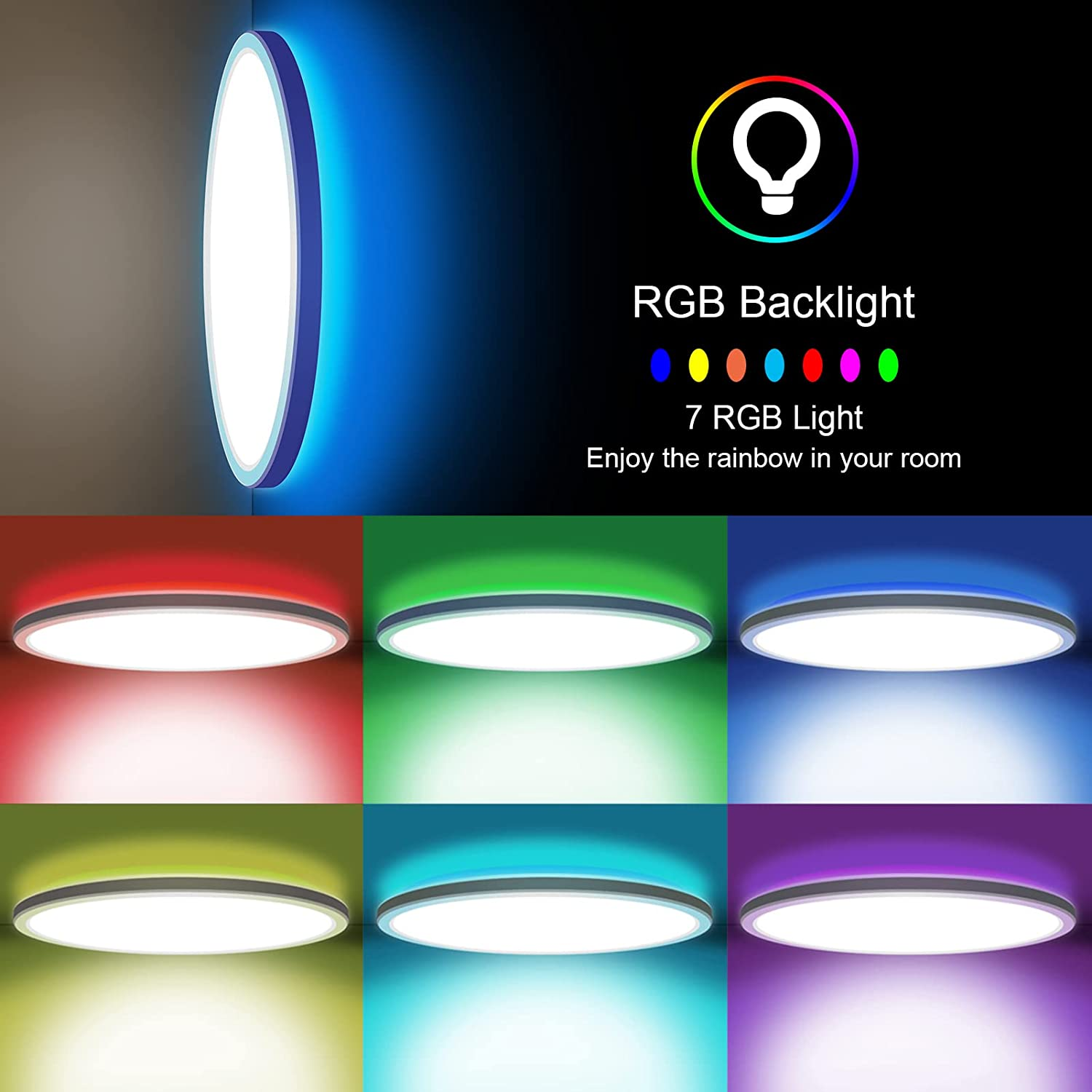 Remote Control Modern Flush Ceiling Light