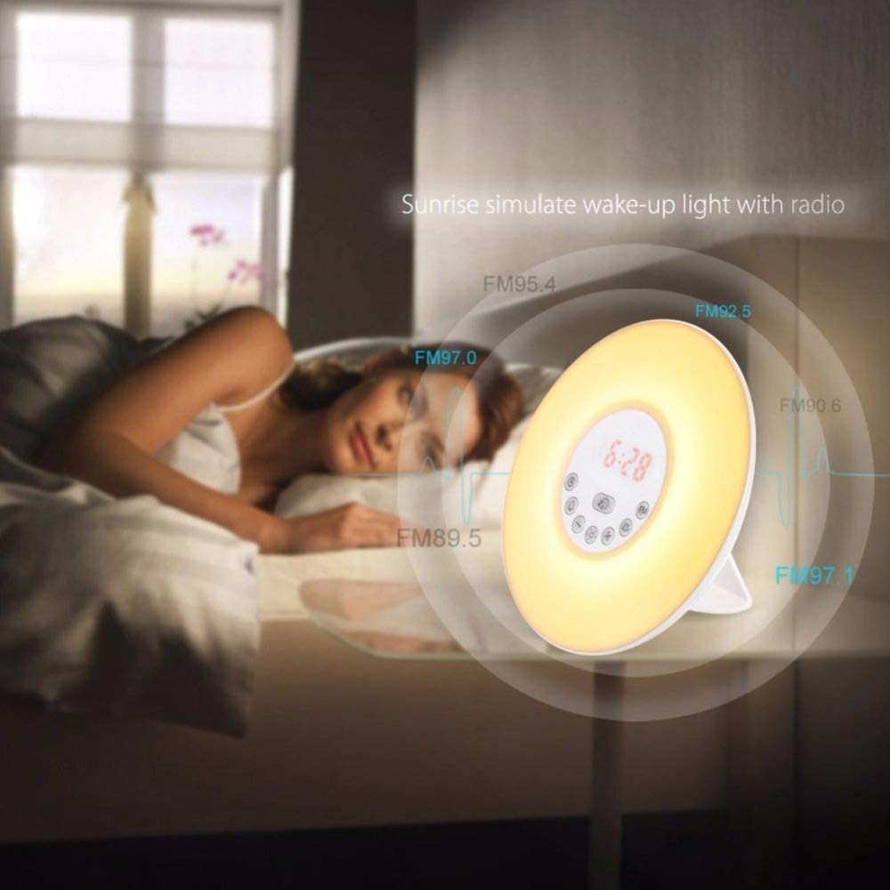 Sunrise Alarm Clocks Wake Up Light Dual Alarms Bedside Night Lamp | USB ...