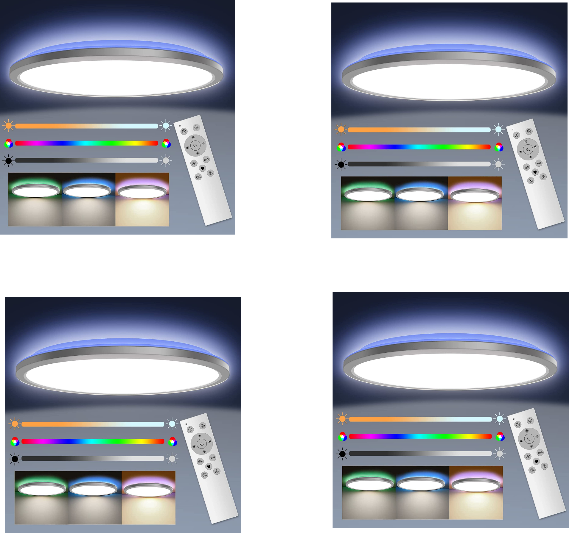 Remote Control Modern Flush Ceiling Light