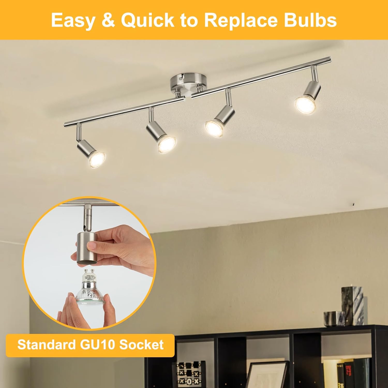 LED Ceiling Light Rotatable | 4 Way Ceiling Spotlight