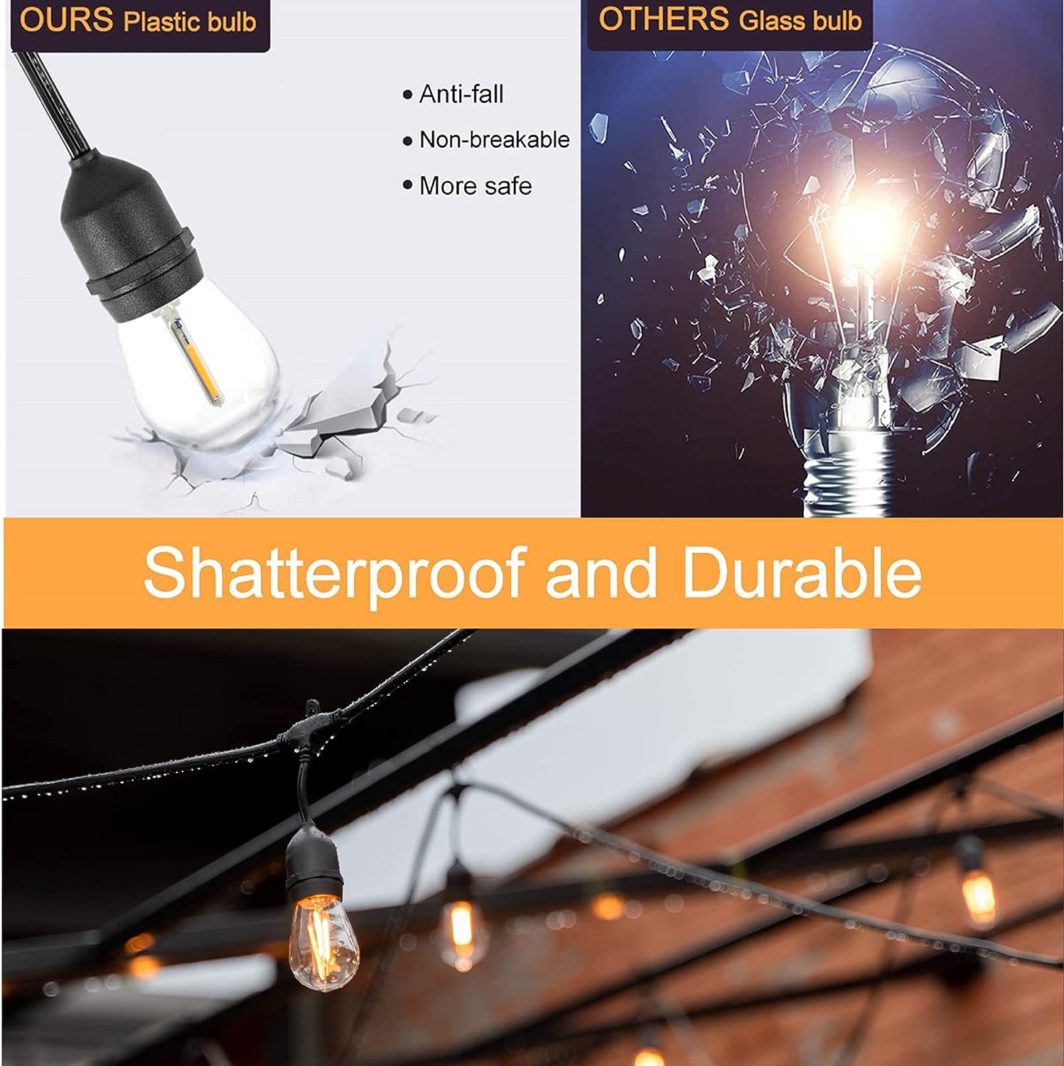 Festoon Lighting Mains Powered For Garden