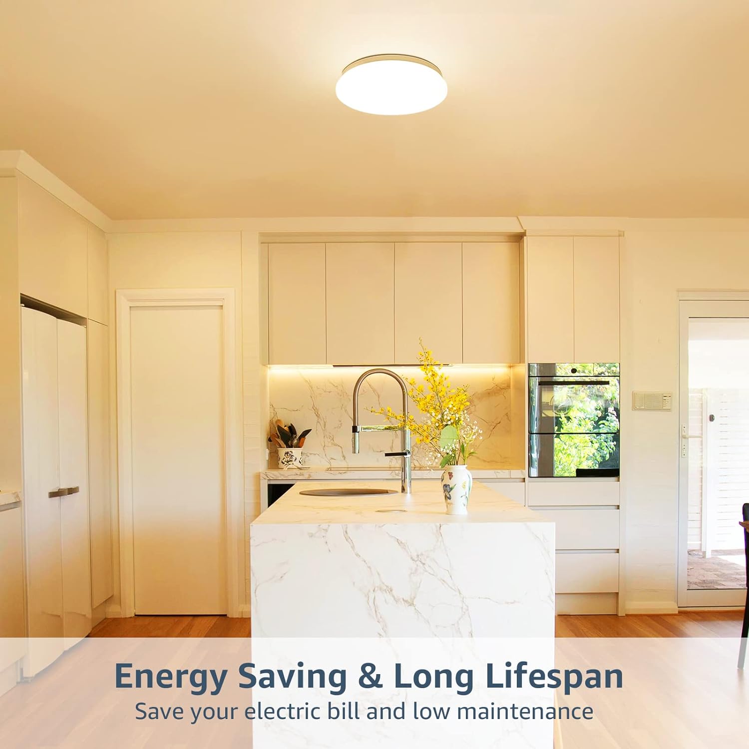 LED Ceiling Light - Warm White Flush Ceiling Lighting