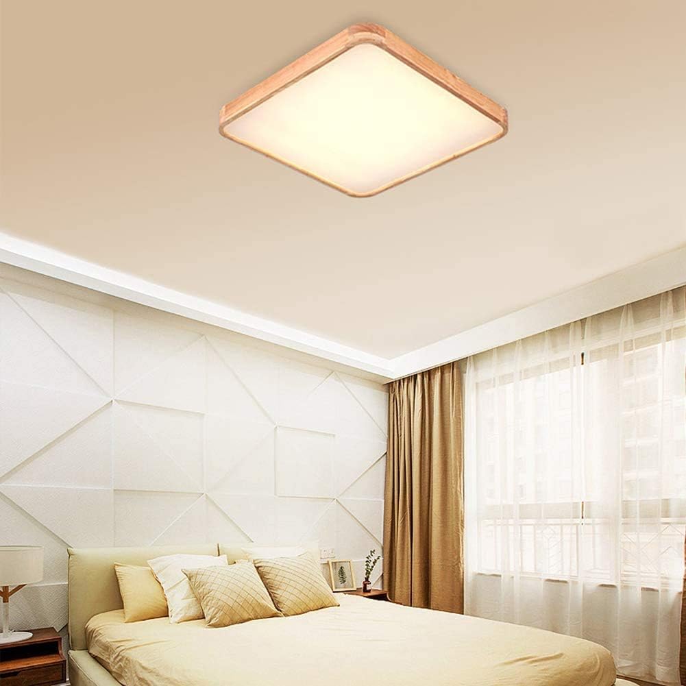 Wood Edge Design Ceiling Light for Living Room