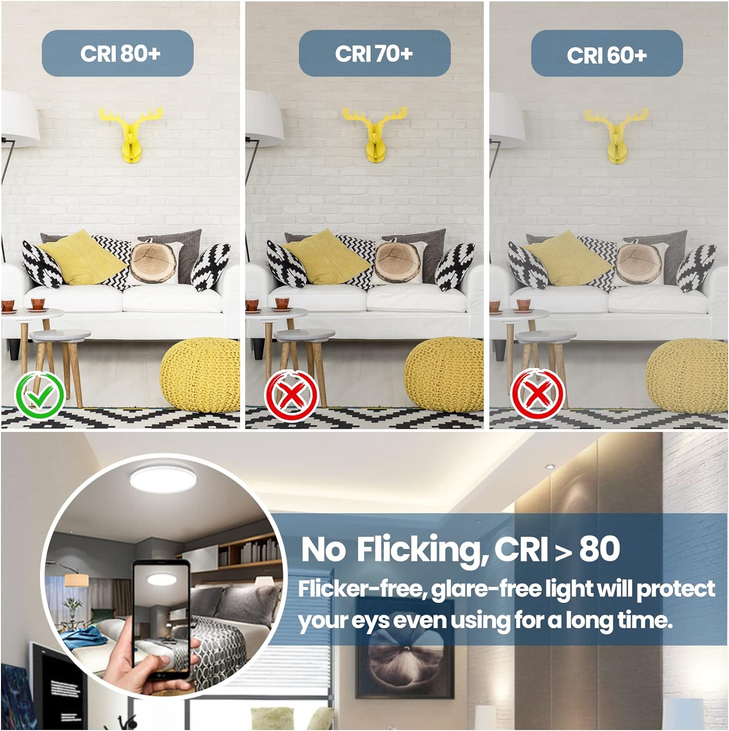 Modern LED Ceiling Light Round - Bright Indoor Ceiling Lights