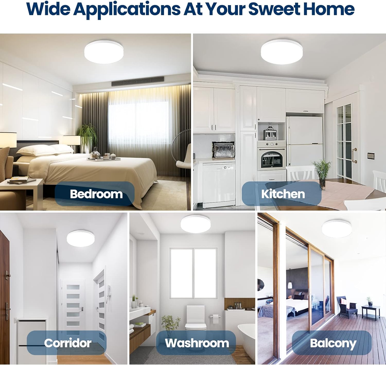 Modern LED Ceiling Light Round - Bright Indoor Ceiling Lights