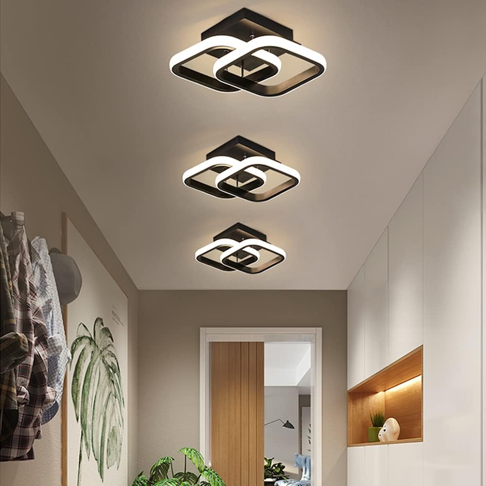 Modern Square LED Ceiling Light | Small Ceiling Lamp for Hallway