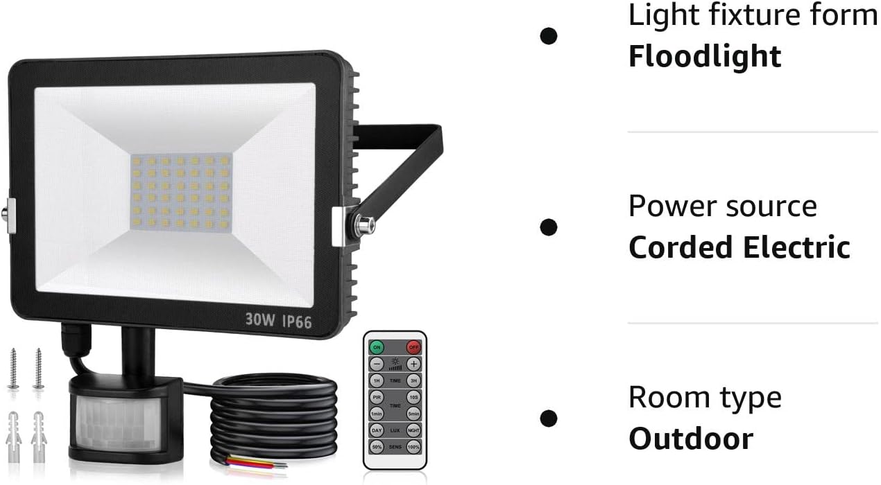 Outdoor Security Lights with IR Remote Control