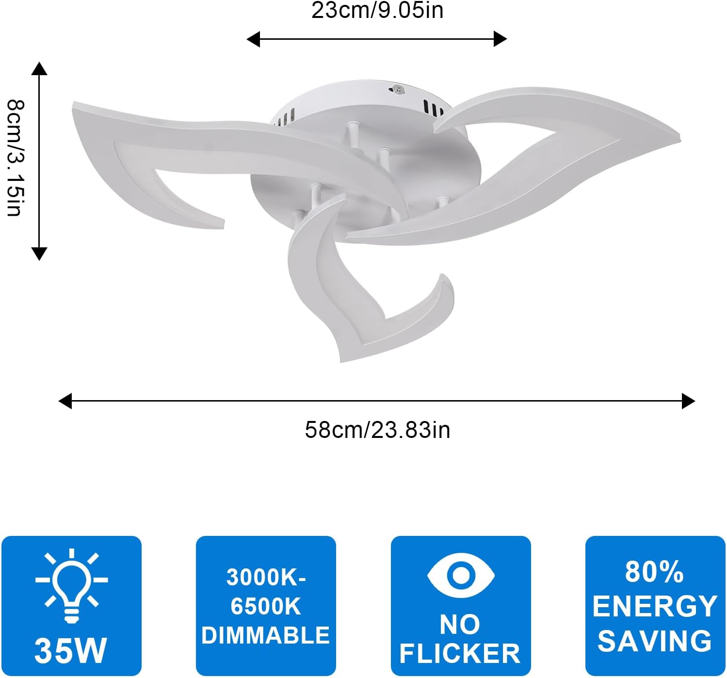 LED Ceiling Light Dimmable Modern Acrylic Ceiling Lamp