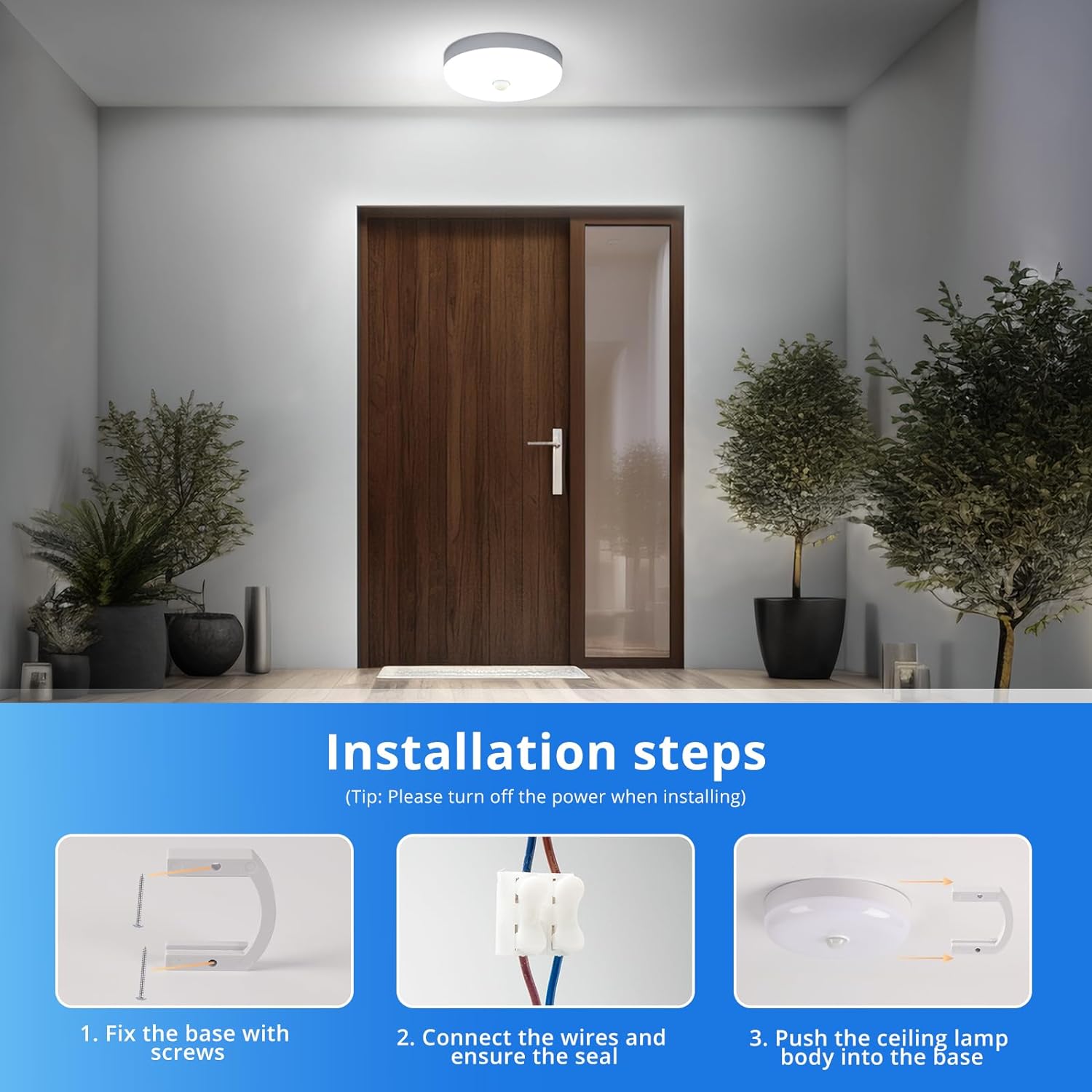 15W LED Ceiling Light with Motion Sensor
