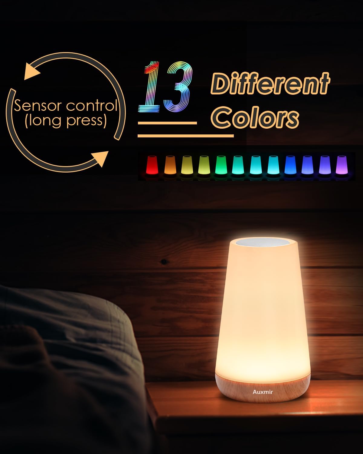 LED Touch Bedside Table Lamp - RGB Color Changing Smart Lamp