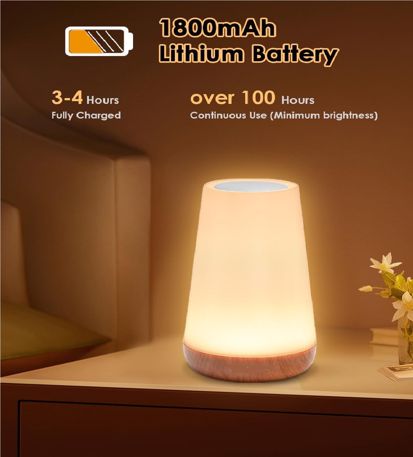 LED Touch Bedside Table Lamp - RGB Color Changing Smart Lamp