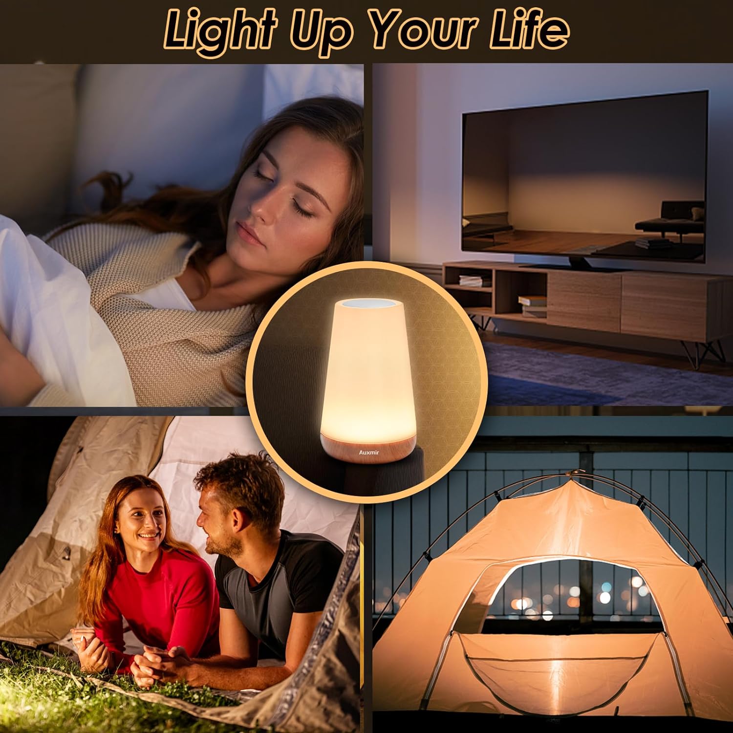 LED Touch Bedside Table Lamp - RGB Color Changing Smart Lamp