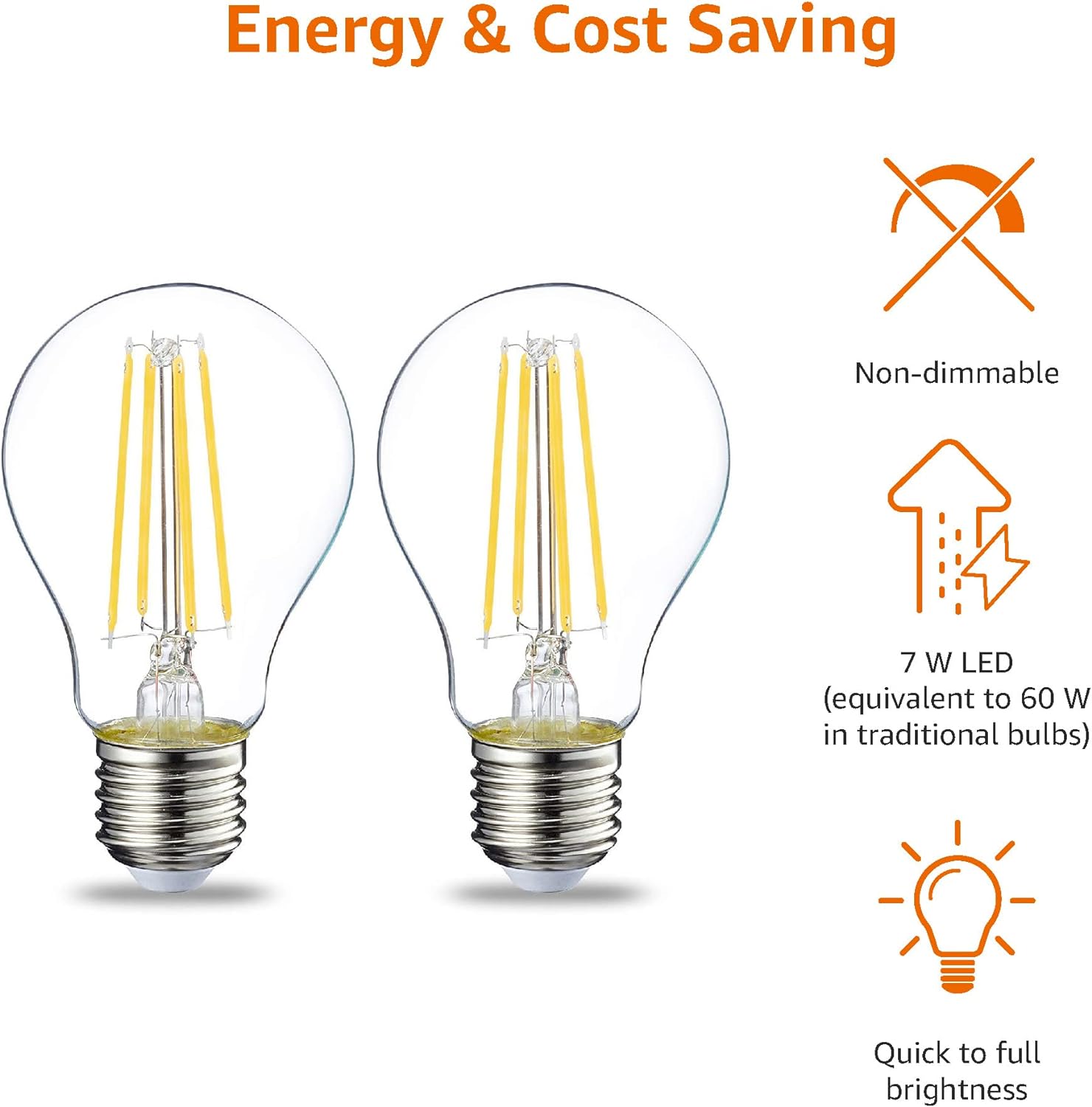 LED E27 Edison Screw Bulb - 7W Warm White