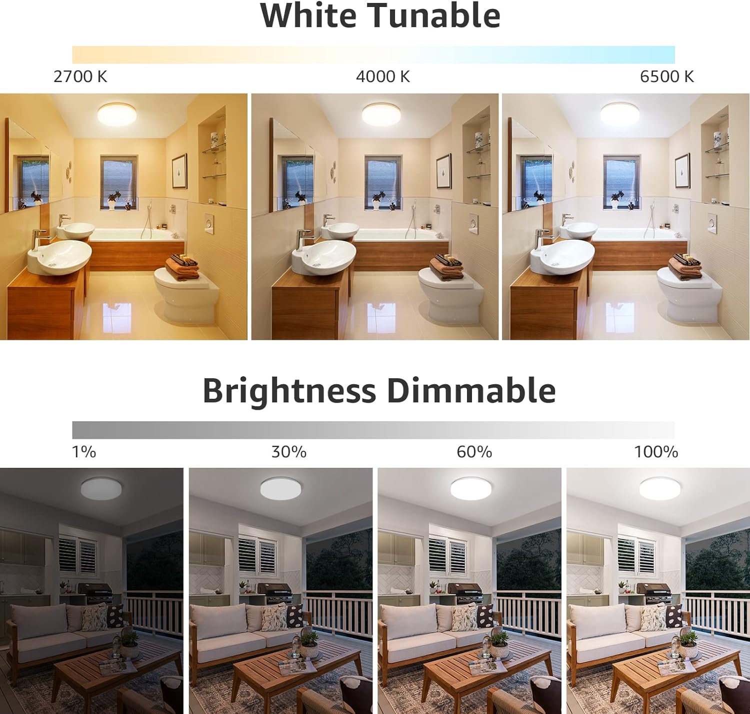 Smart LED Ceiling Light - Dimmable RGB Ceiling Light