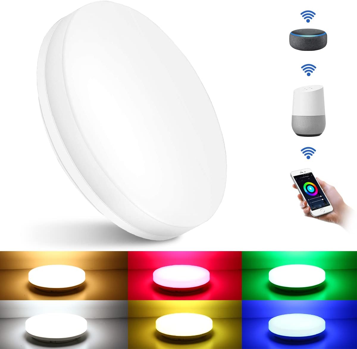 Smart LED Ceiling Light - Dimmable RGB Ceiling Light