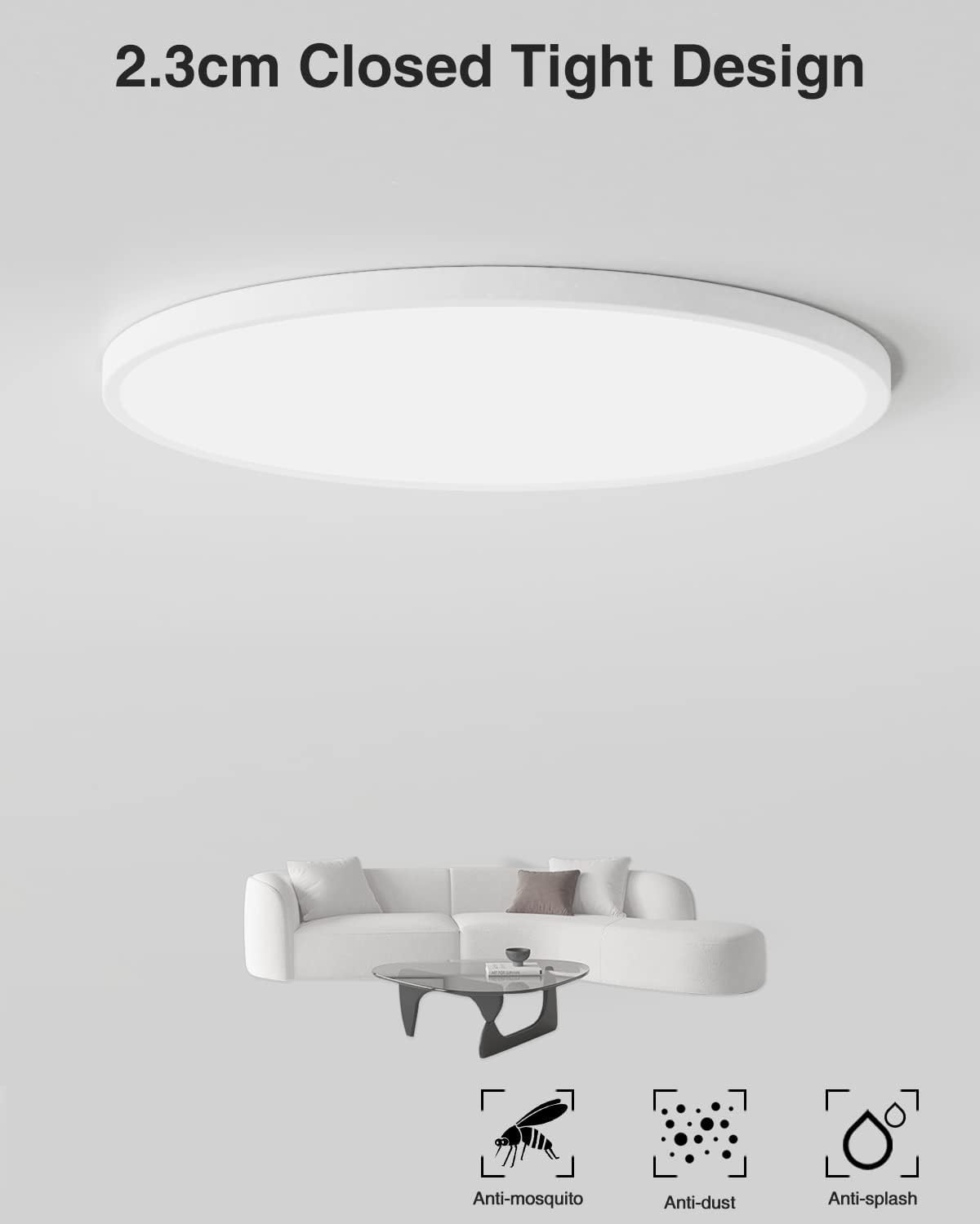 24W Round Ceiling Lights - Modern LED Flush Mount Ceiling Light