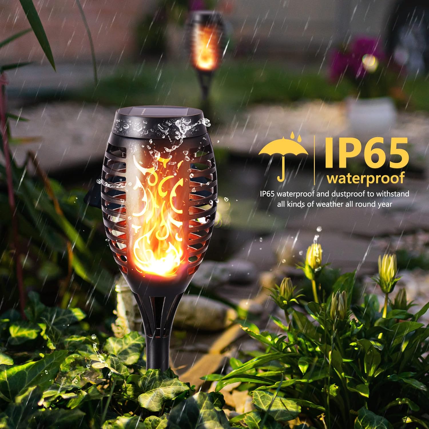 Solar Flickering Flame Lights - Flame Effect Solar Lights