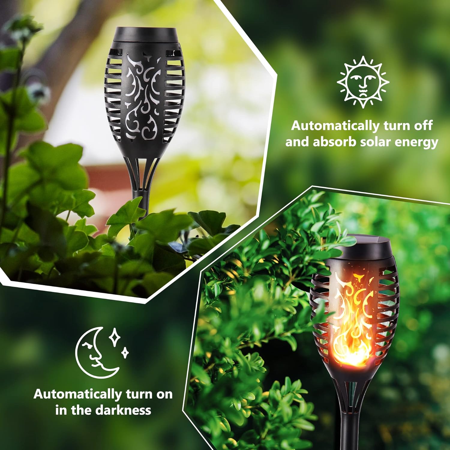 Solar Flickering Flame Lights - Flame Effect Solar Lights
