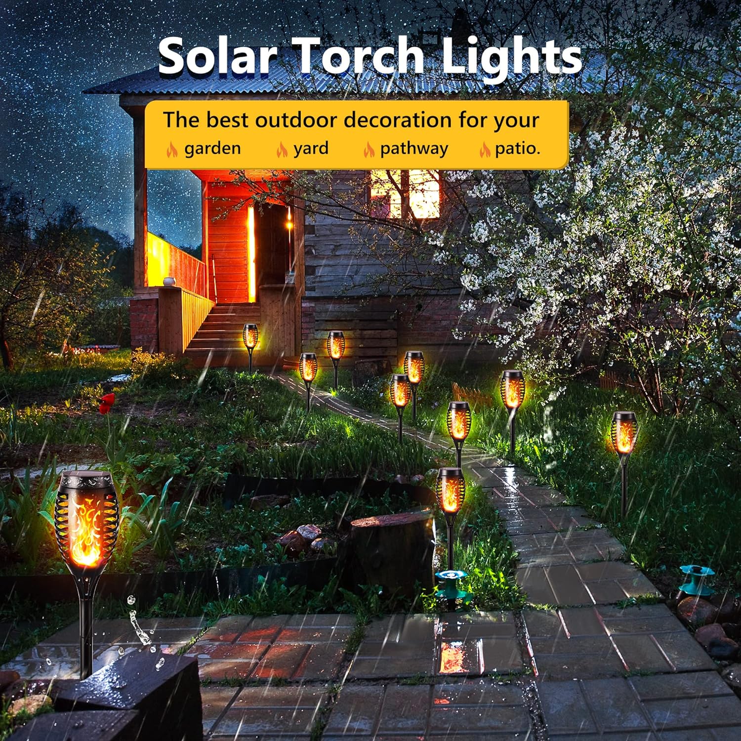 Solar Flickering Flame Lights - Flame Effect Solar Lights