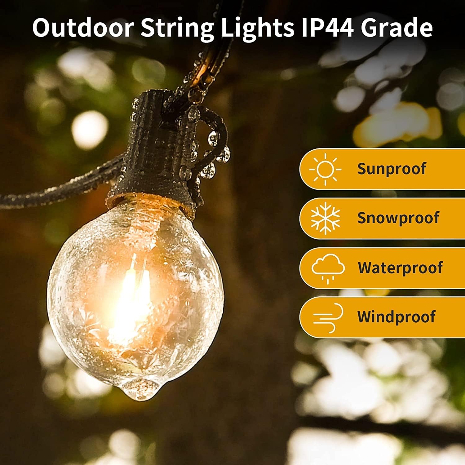 LED Outdoor String Lights Mains Powered with Plastic Bulbs
