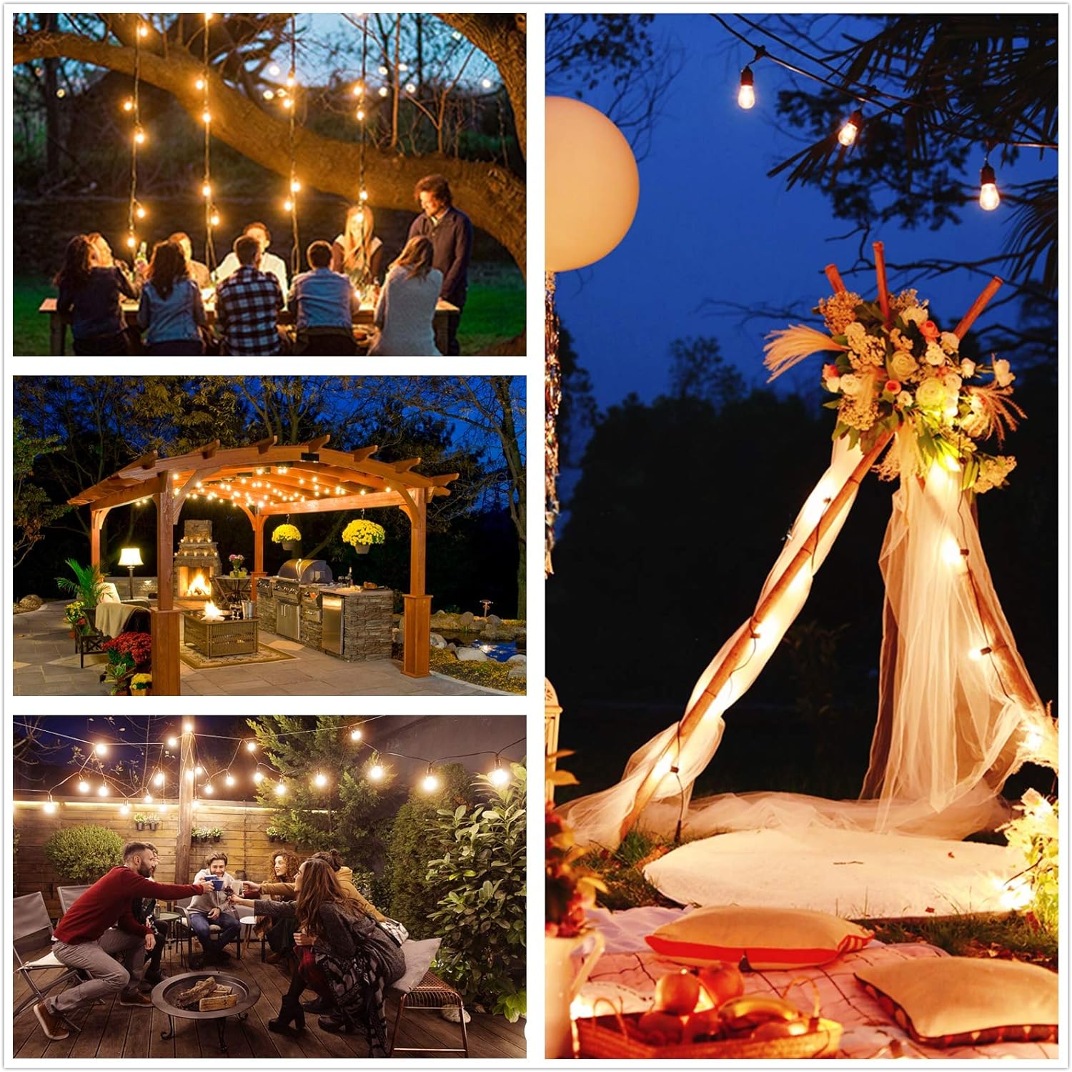 LED Outdoor String Lights Mains Powered with Plastic Bulbs