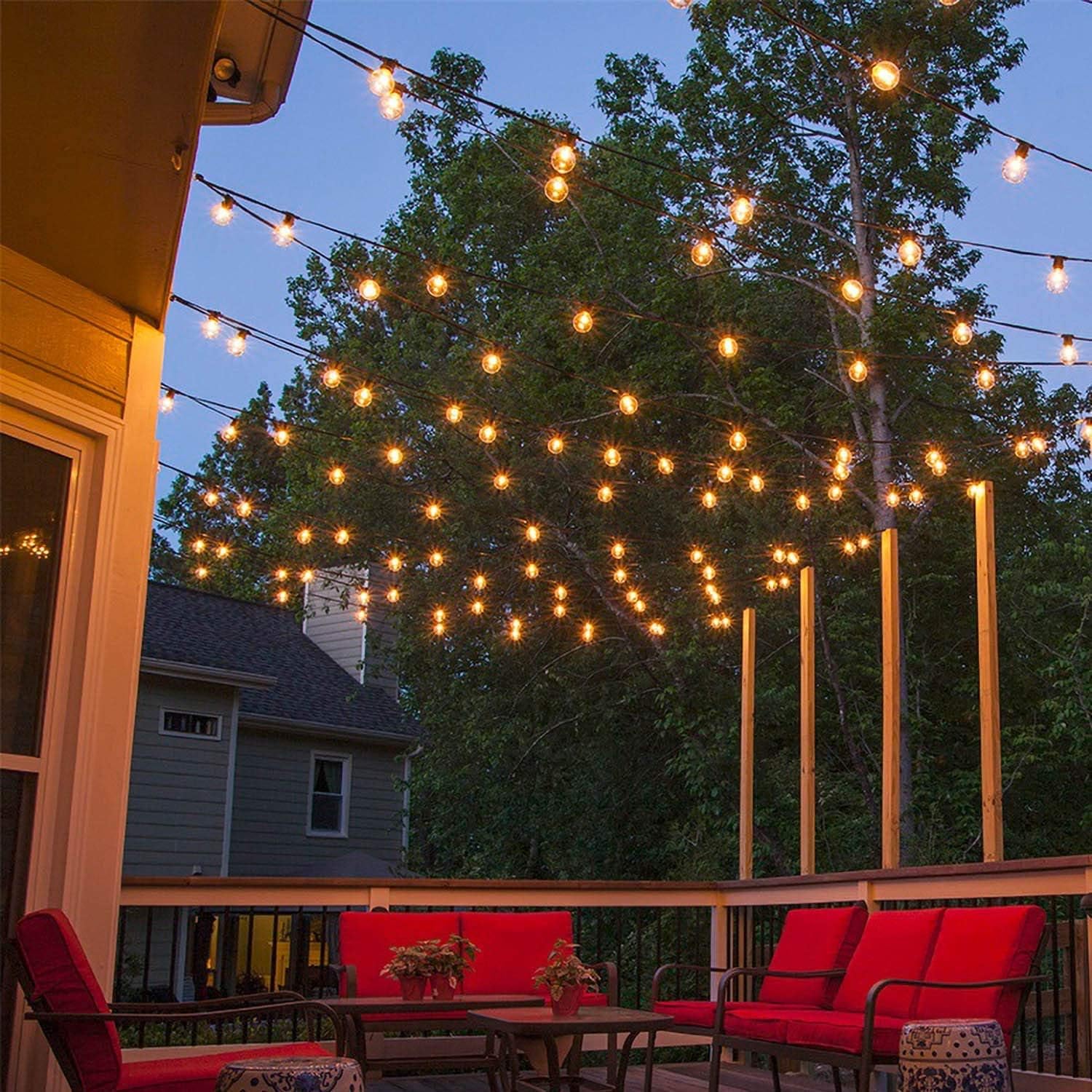 LED Outdoor String Lights Mains Powered with Plastic Bulbs