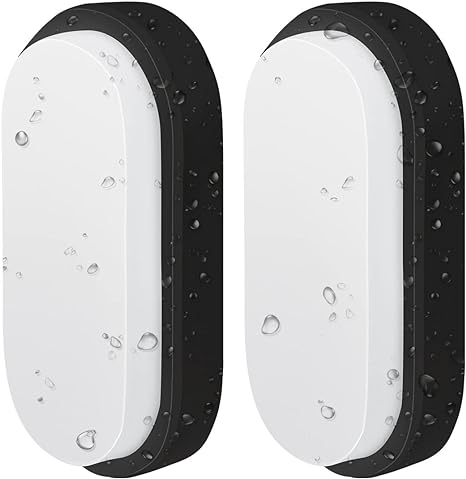 Solar Fence Lights | Black LED Oval Bulkhead Light