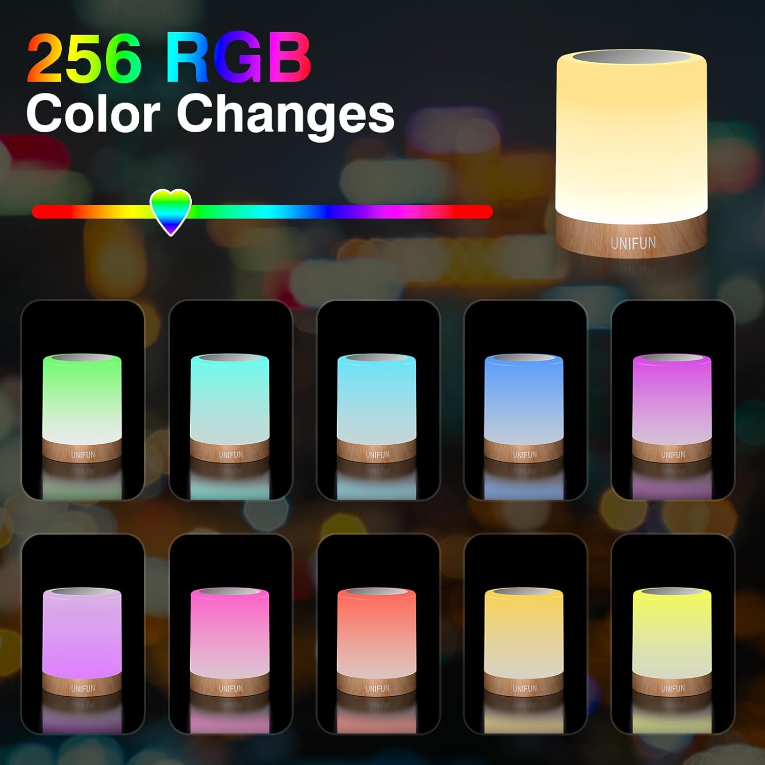 Touch Sensor Table Lamp - Dimmable Bedside Lamp with Warm White