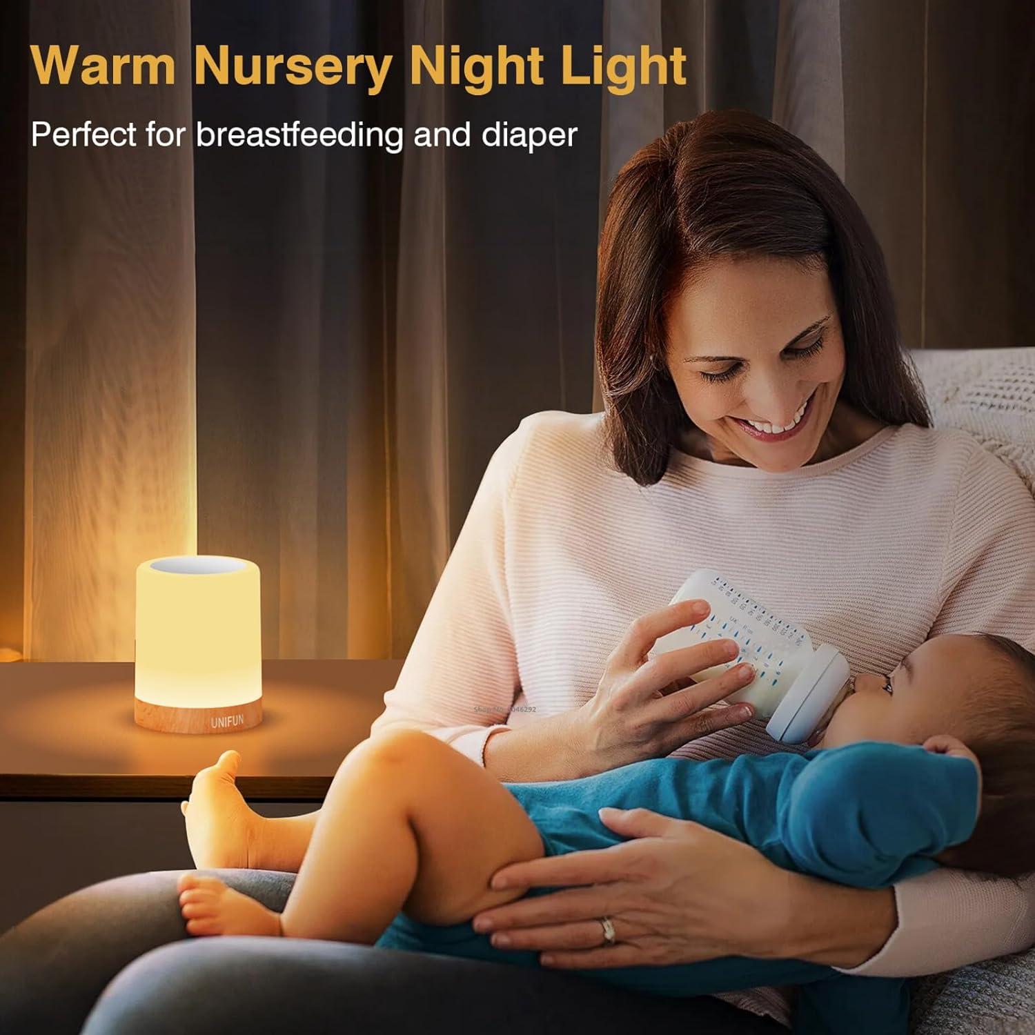 Touch Sensor Table Lamp - Dimmable Bedside Lamp with Warm White