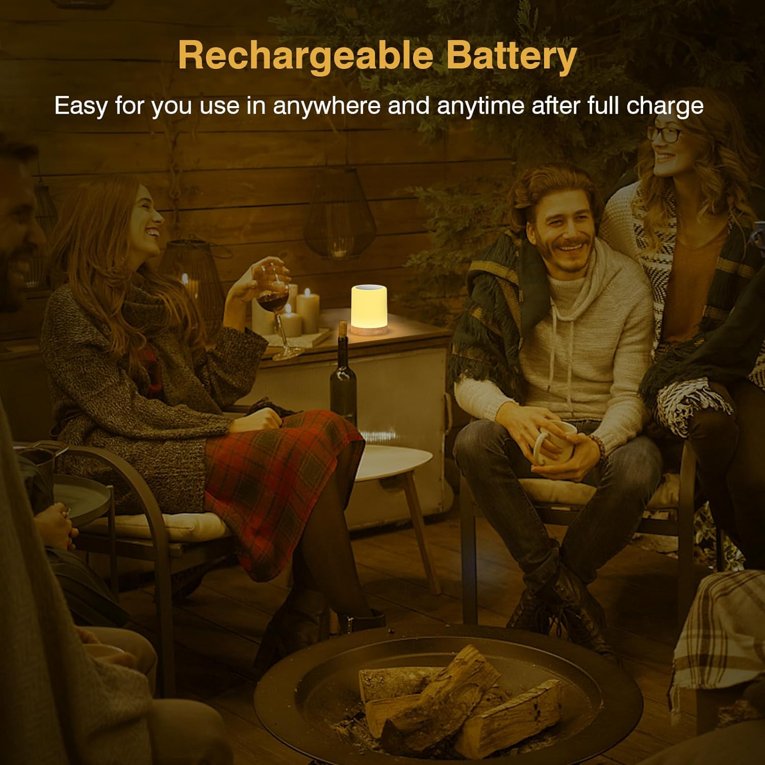 Touch Sensor Table Lamp - Dimmable Bedside Lamp with Warm White