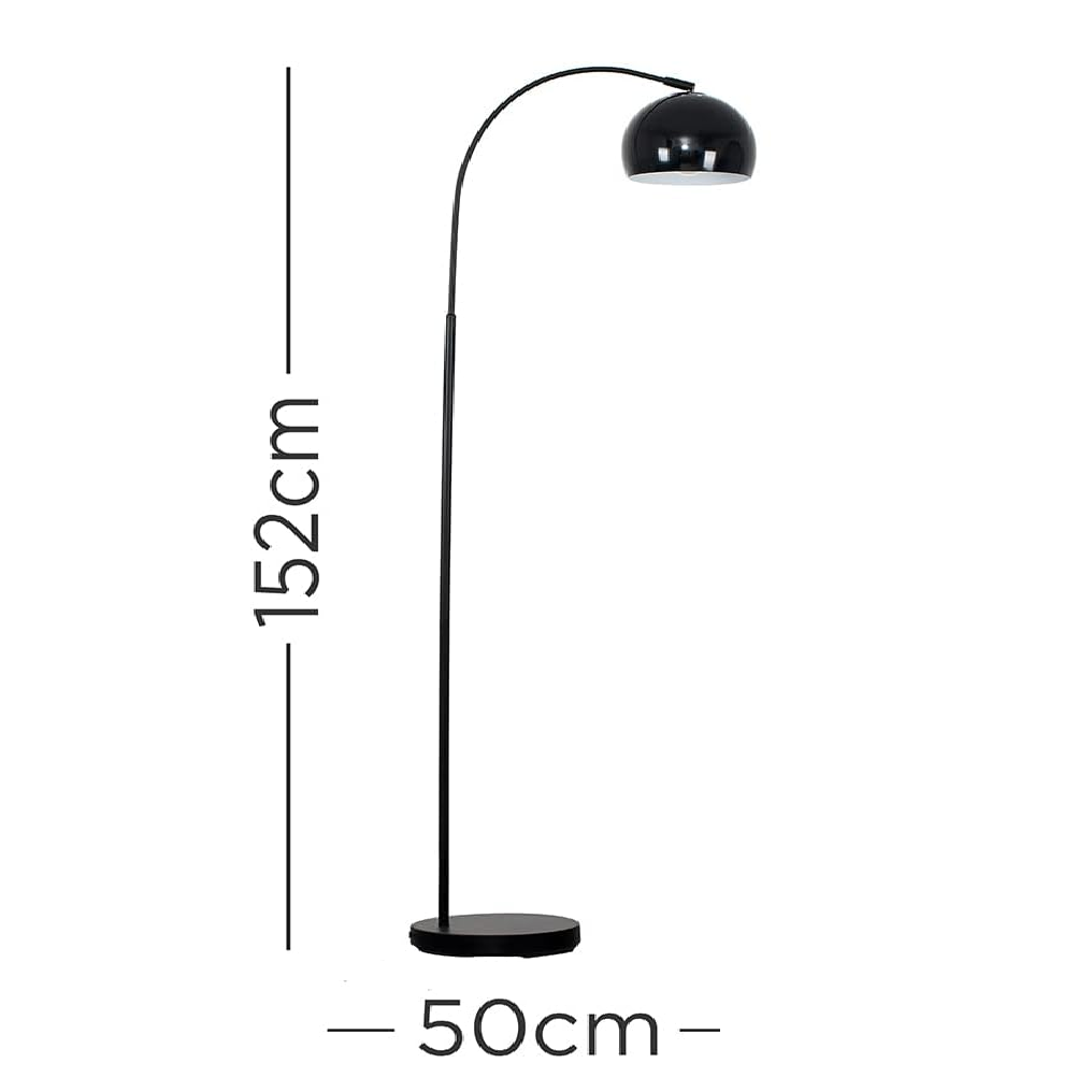 Modern Designer Style Black Curved Stem Floor Lamp
