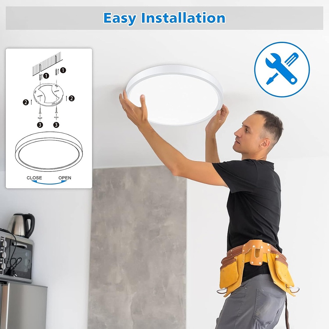 24W LED Ceiling Lights - Thin Round Flat Ceiling Light
