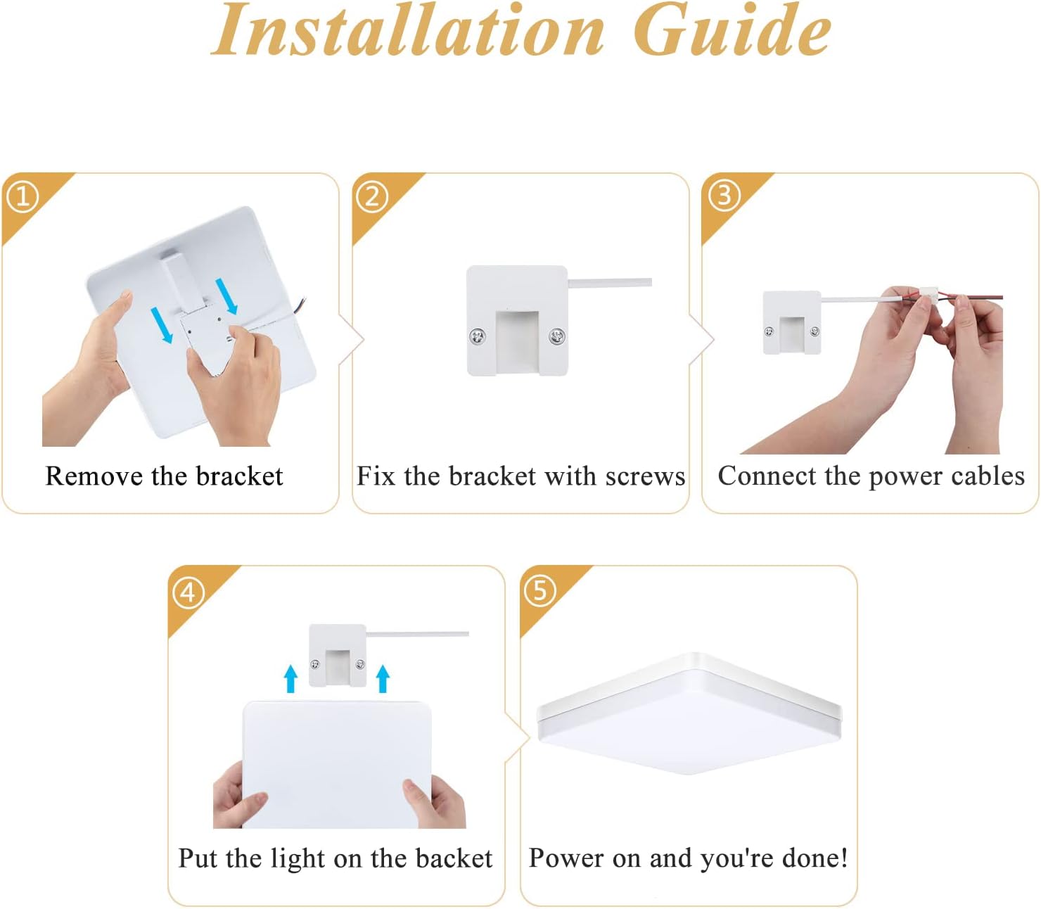 LED Ceiling Light 36W, Square Cool White 6000K for Bright Indoor Lighting