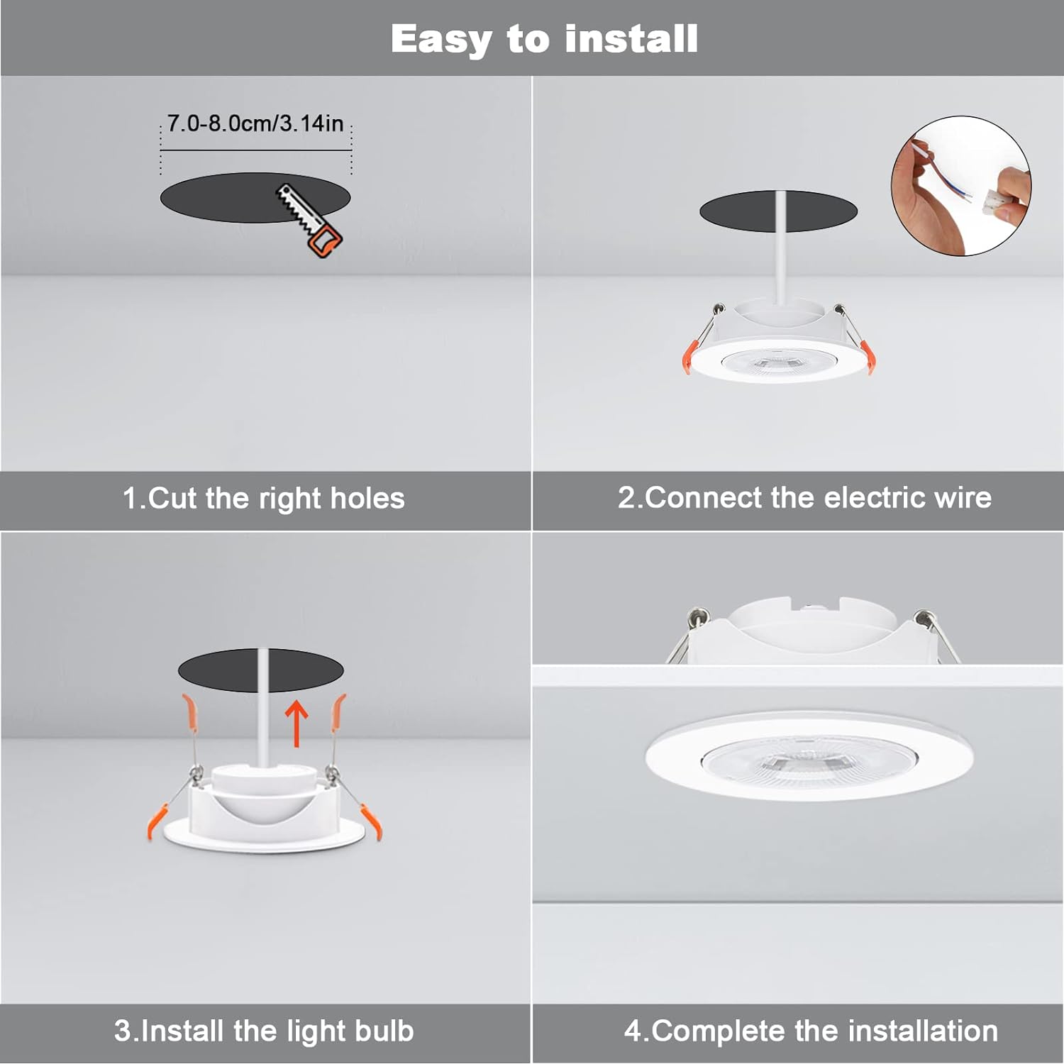 Adjustable Round Recessed SMD Downlight - 5W LED Spotlight for Precision Lighting