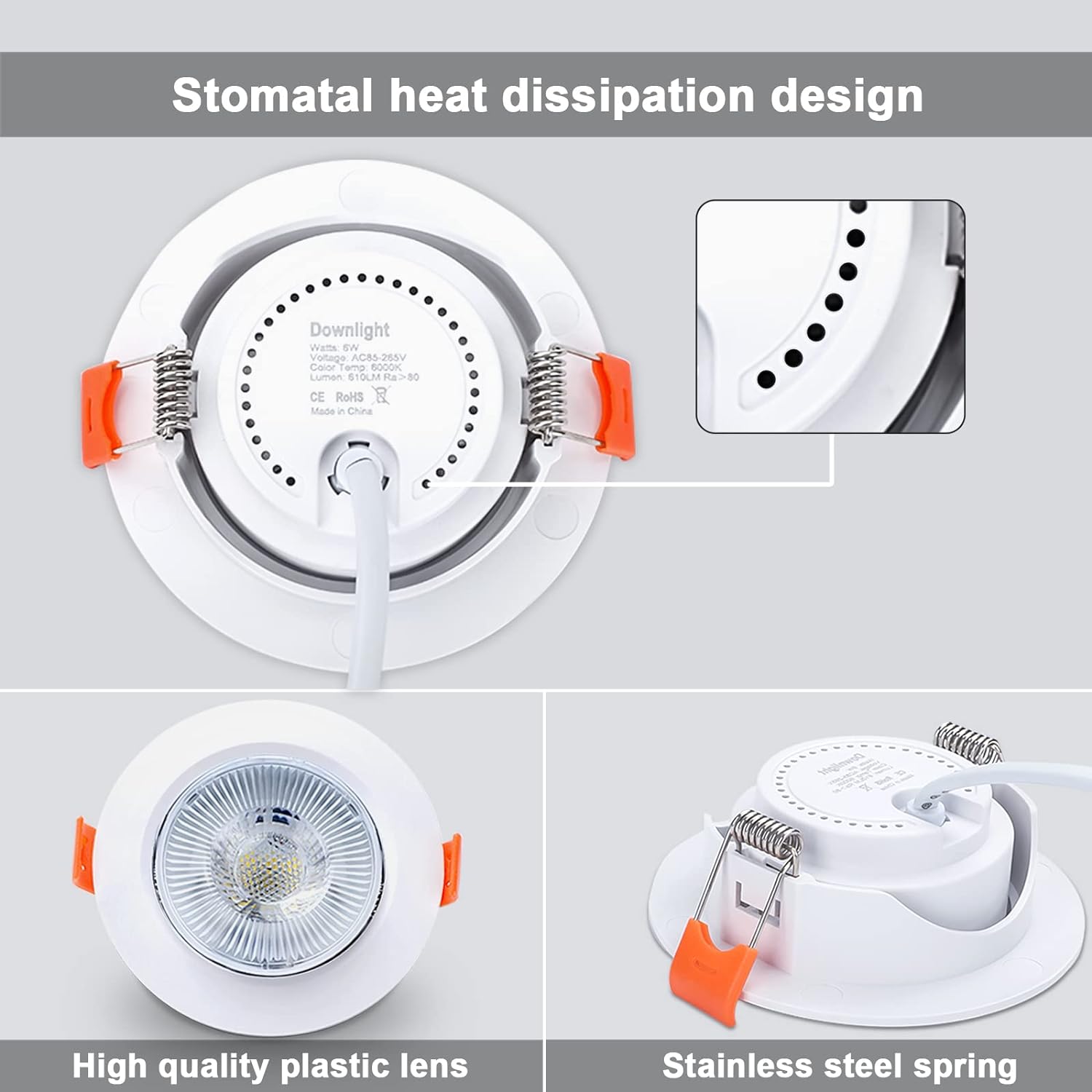 Adjustable Round Recessed SMD Downlight - 5W LED Spotlight for Precision Lighting