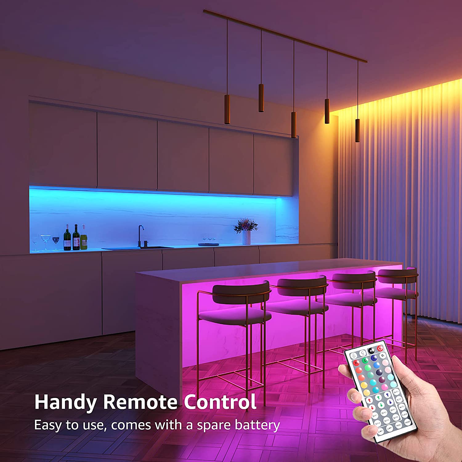10M Smart RGB LED Strip Light - App-Controlled, 16 Colors, Dimmable TV ...