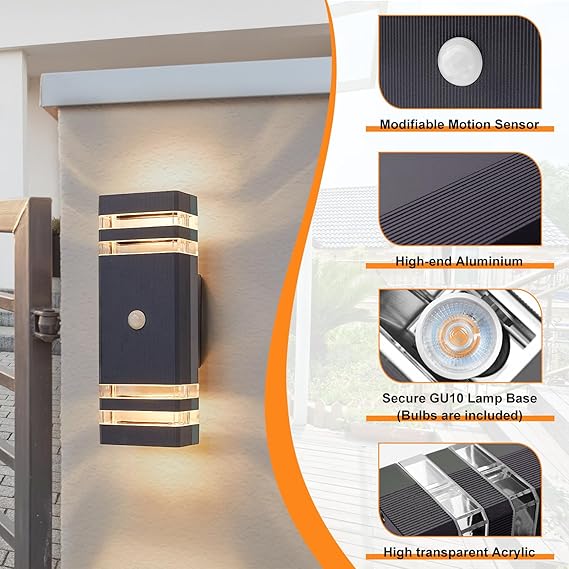 Up & Down Motion Sensor Outdoor Wall Light