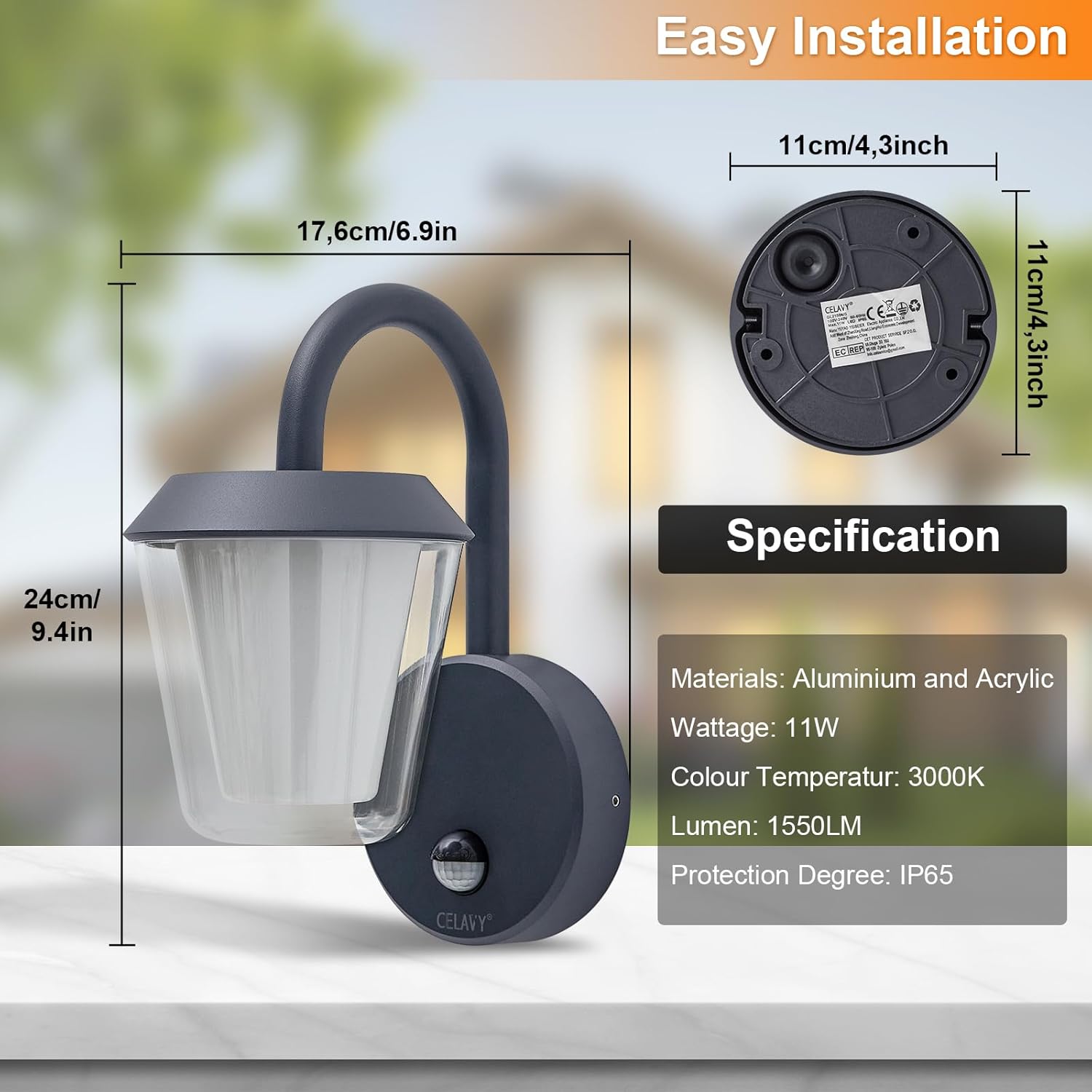 Motion Sensor Outdoor Wall Light