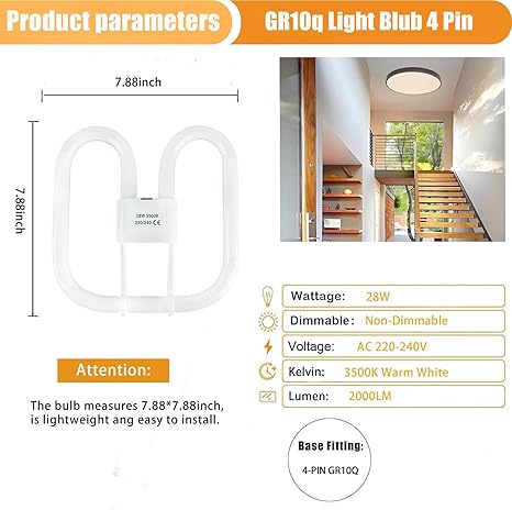 28W GR10q Compact Fluorescent Lamp 4-Pin Bulb