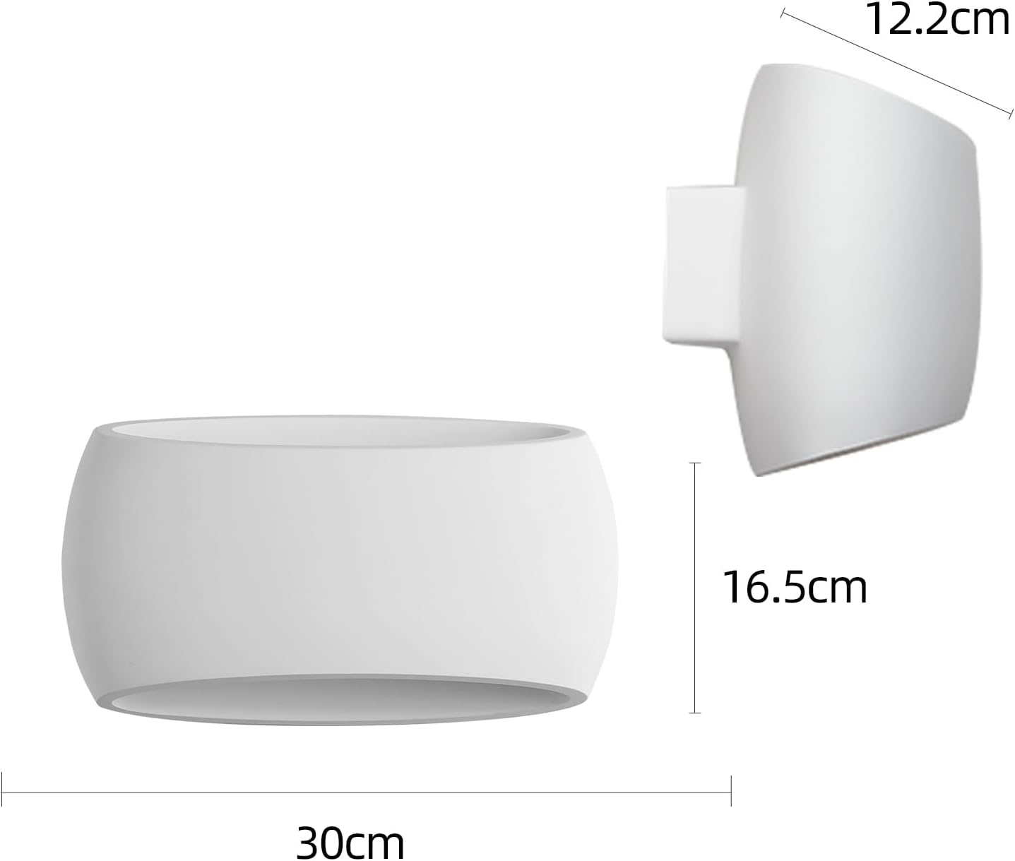 Indoor Wall Sconce Lights With White Oval Plaster Shade Fitting, Wall ...