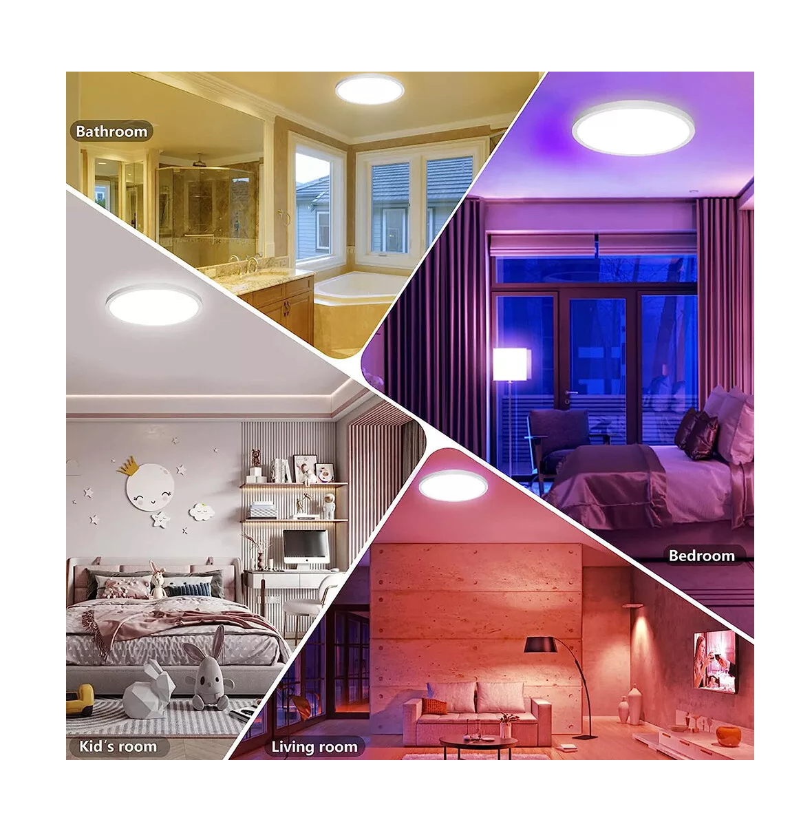 LED Ceiling Light | Bathroom Light Dimmable with Remote Control