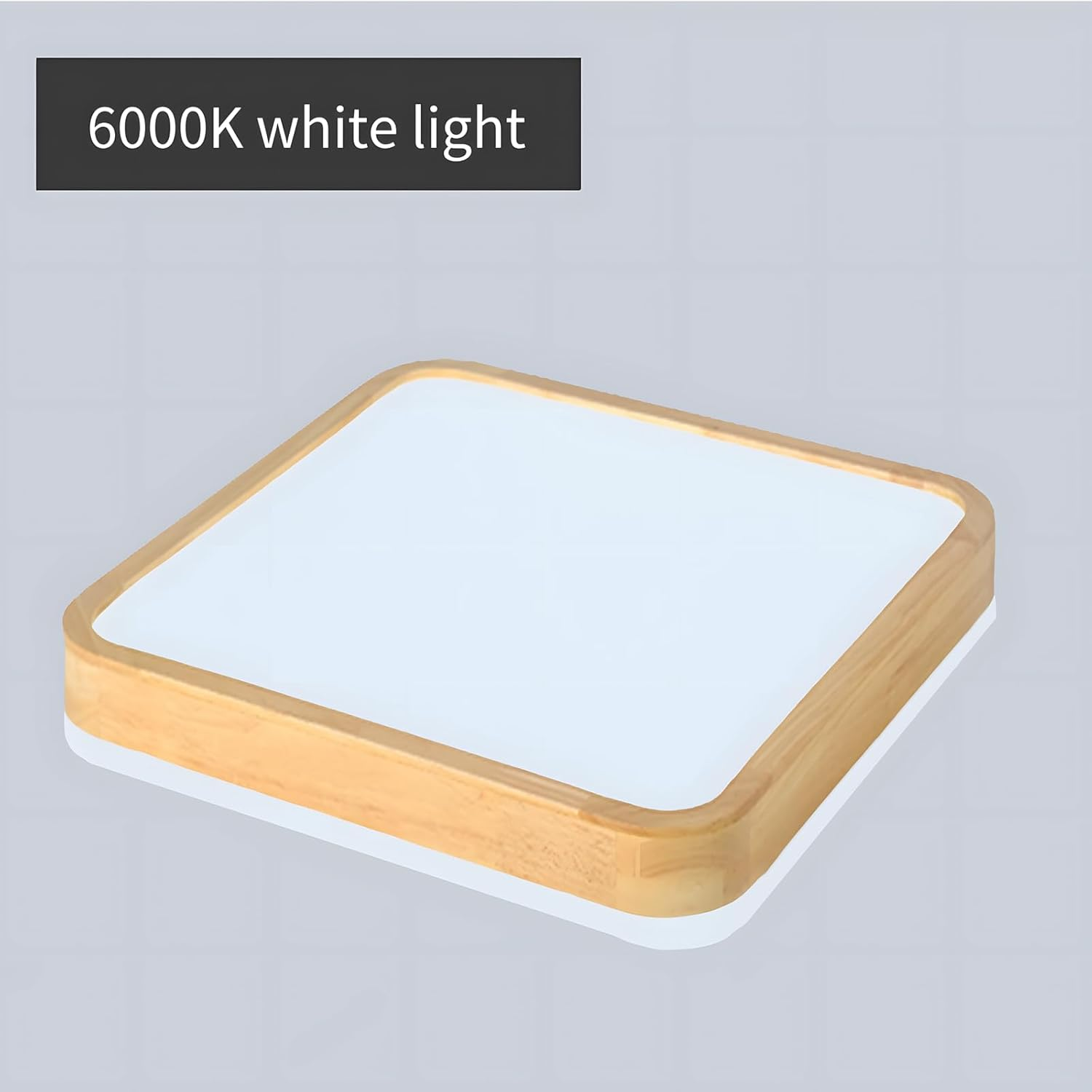 16-Inch 40W Wood Grain LED Ceiling Light | Modern Flat Square Design ...