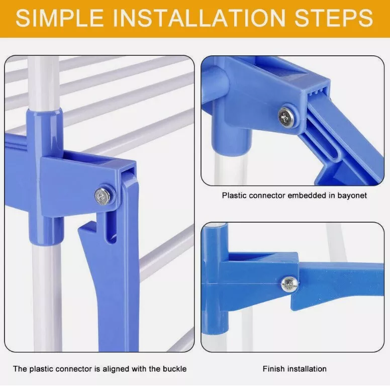 4-Tier Foldable Clothes Airer Dryer Rack – Laundry Drying Rail for ...