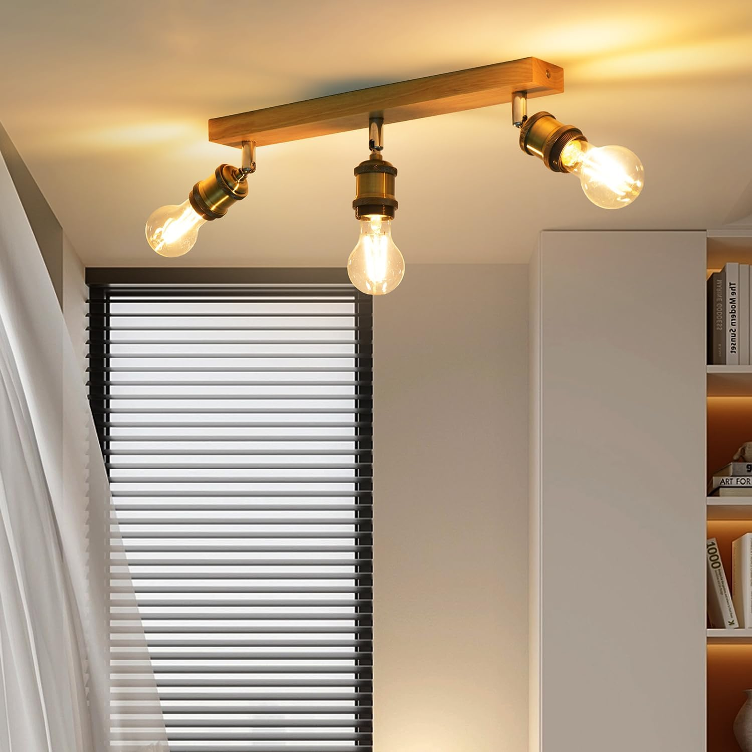 Retro Ceiling Spotlight Fixture – 3-Way Adjustable Industrial Ceiling Light