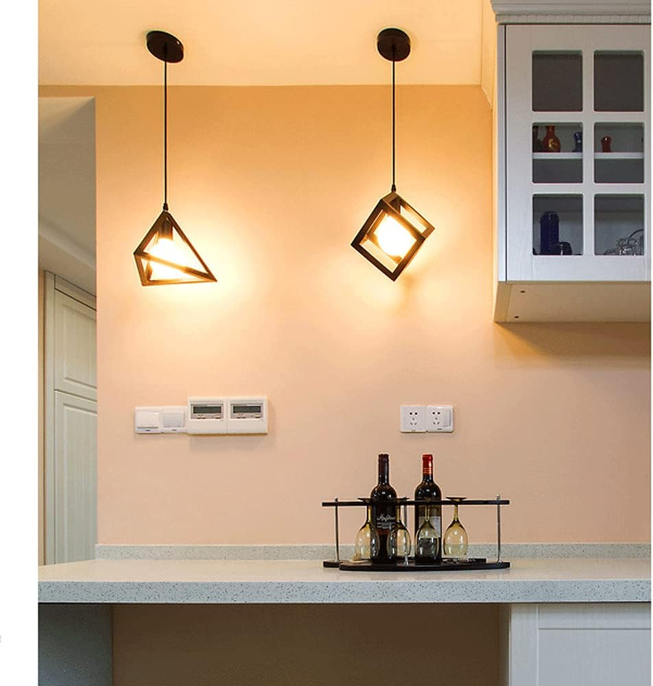 Vintage Industrial Triangle Loft Pendant Light – Adjustable Height E27