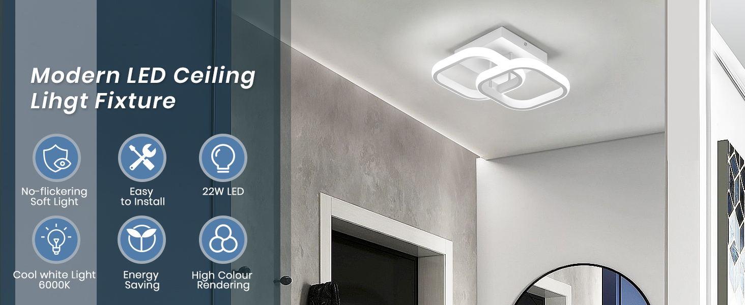 22W Square LED Ceiling Lights - LED Square Ceiling Lights