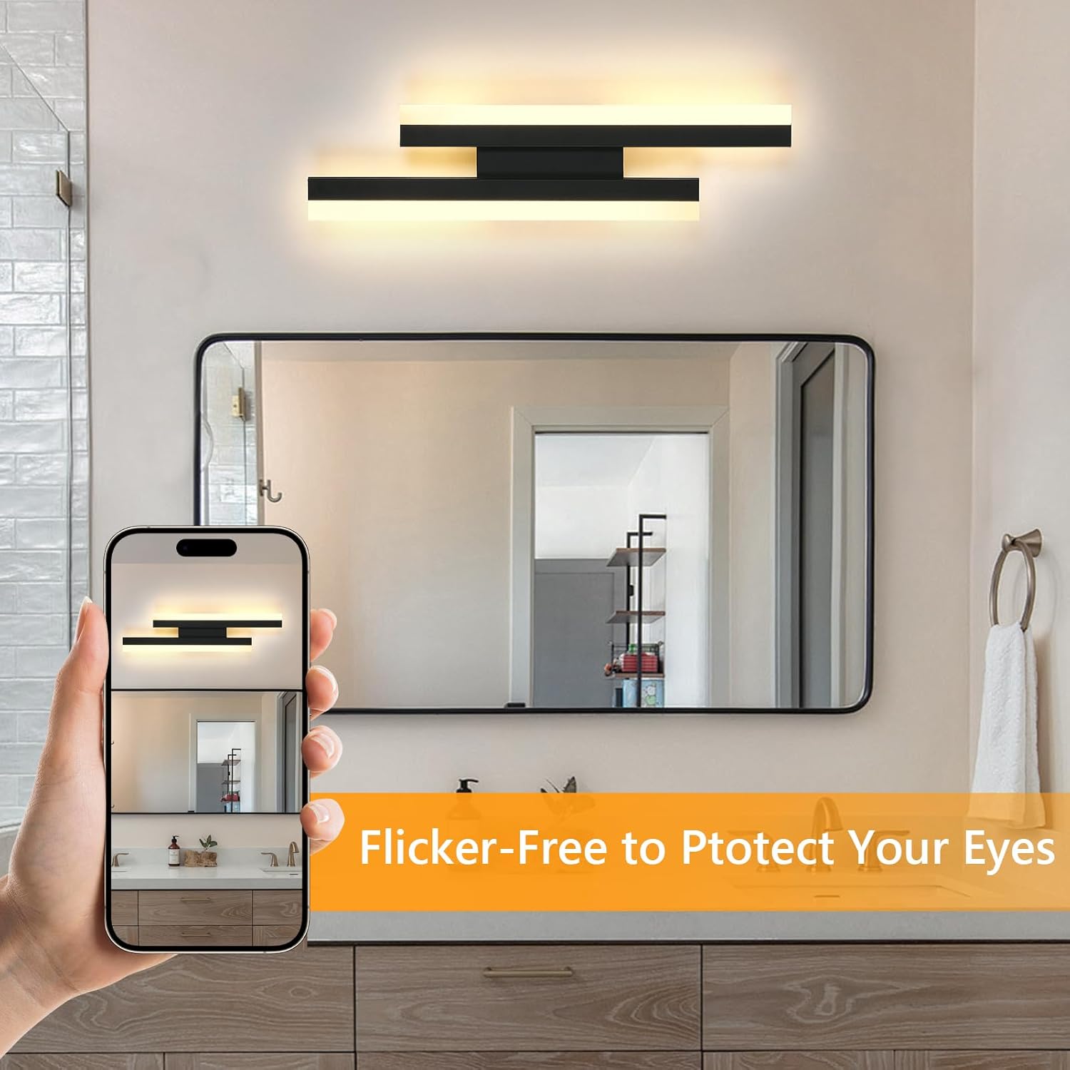LED Wall Light Indoor 16W, 40cm Warm White Lamp